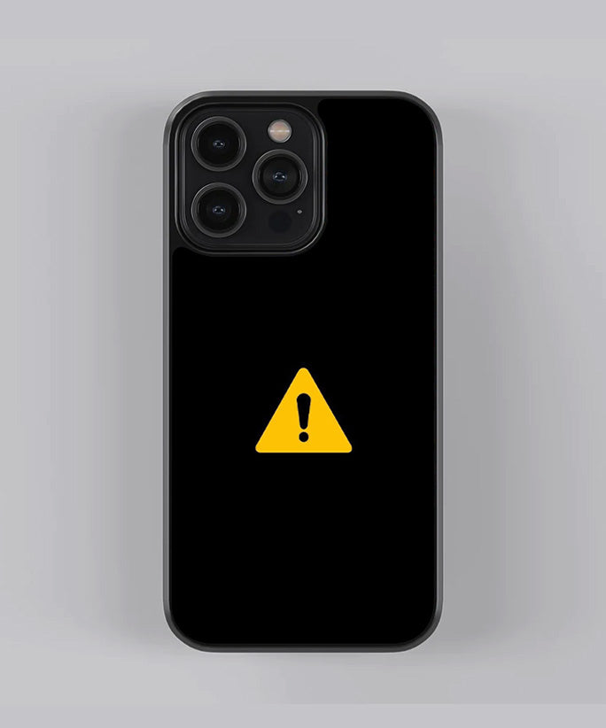 Mini Warning Sign Premium Glass Case