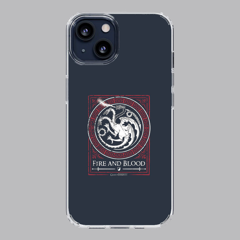 fire and blood game of thrones premium transparent case